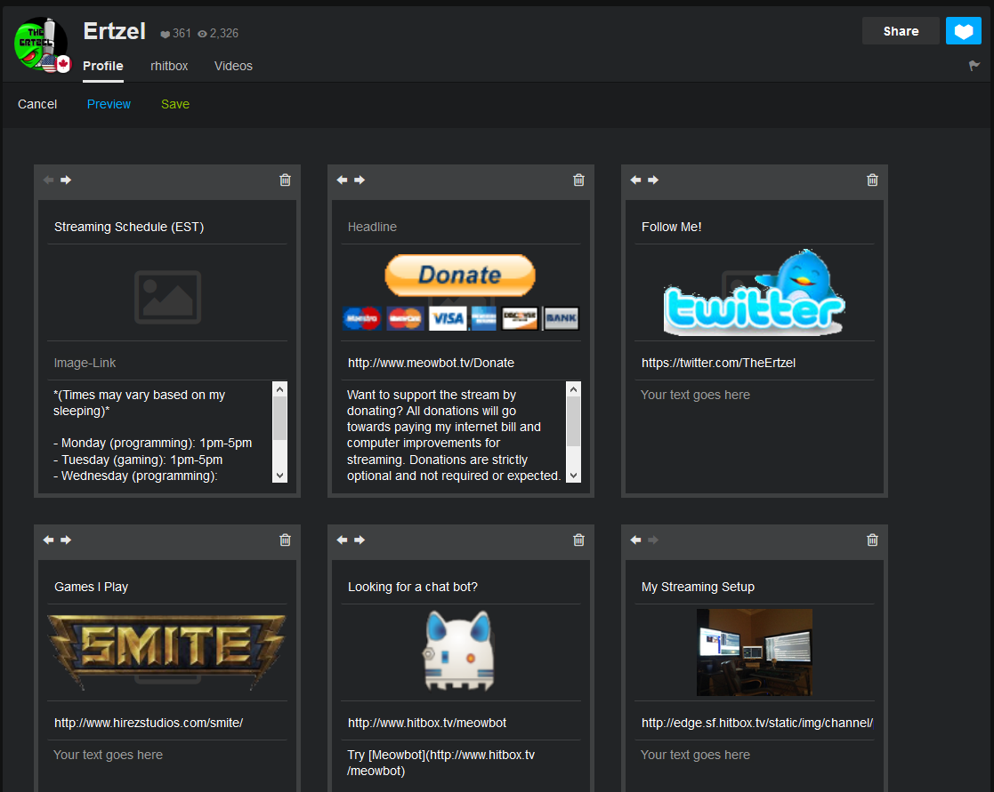 HitBox released Profile Panels! : r/hitbox