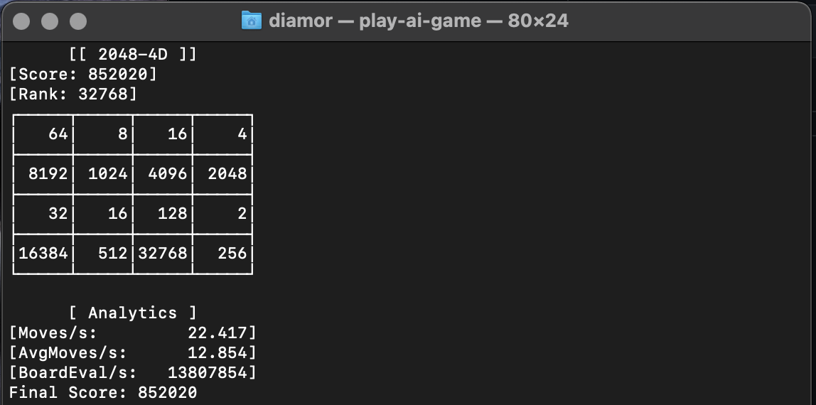 GitHub - DMarke99/2048-4d-ai: AI for the puzzle game "2048-4D"