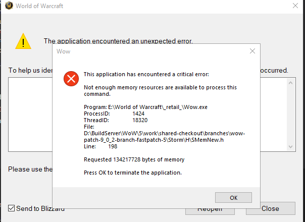WoW is unplayable at times after I upgraded CPU/mobo/RAM. Quits ...