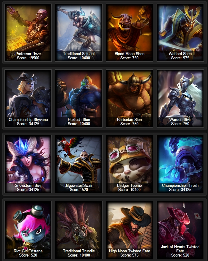 Euw diamond 5, 74 skins, 14 rare skin, 20 rune page, 149.000PI - EpicNPC