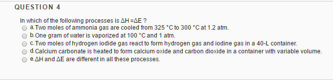 Solved In which of the following processes is Delta H = | Chegg.com