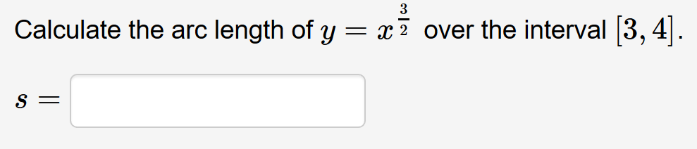 Solved Calculate The Arc Length Of Y Over The Interval [3 4