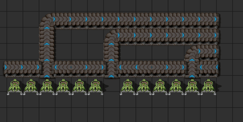 Using 4 stack inserters (stack size = 8) to unload train without splitter/balancer : r/factorio
