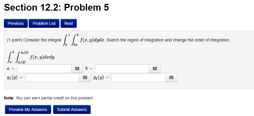 Solved Section 12.2: Problem 5 PreviouS Problem List Next (1 | Chegg.com