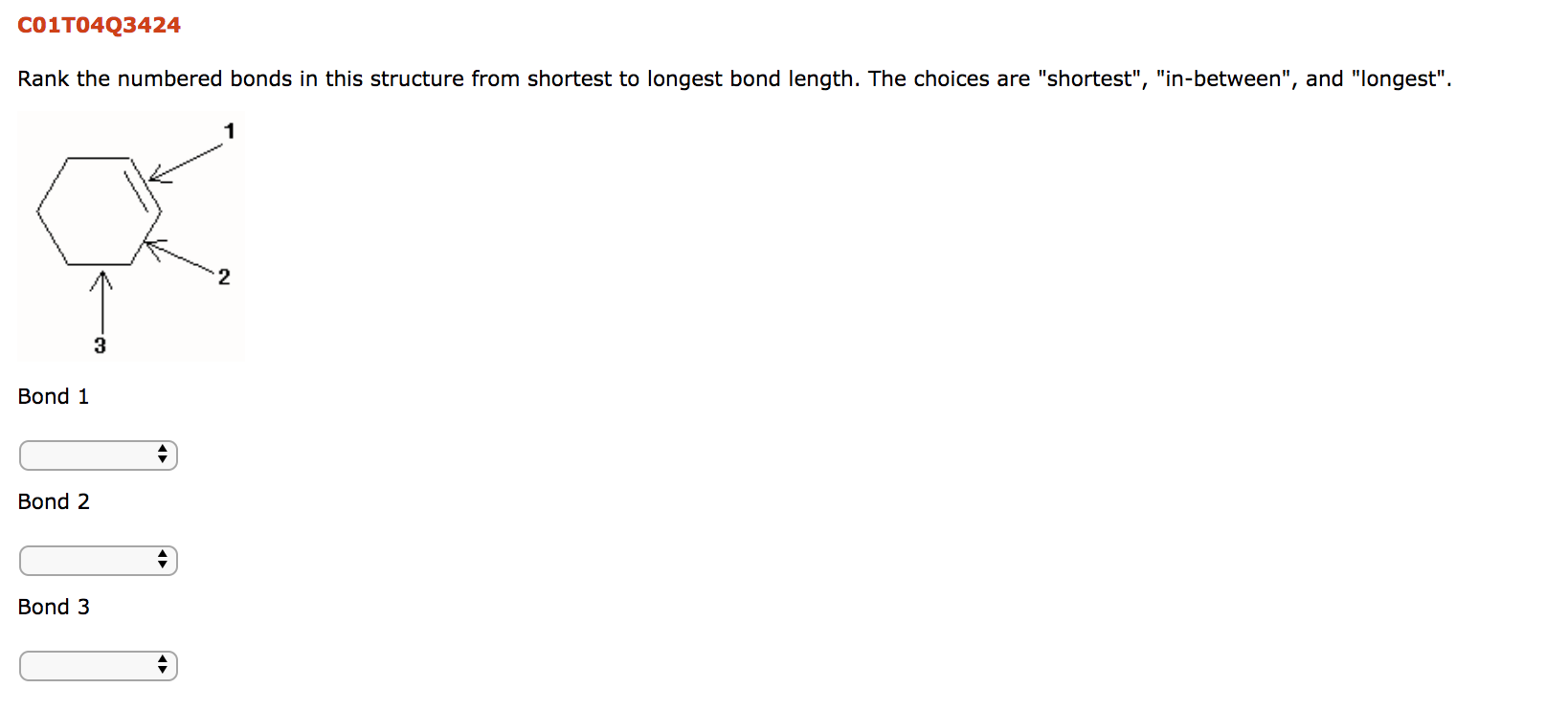 Solved со 1T04Q34 24 Rank the numbered bonds in this | Chegg.com