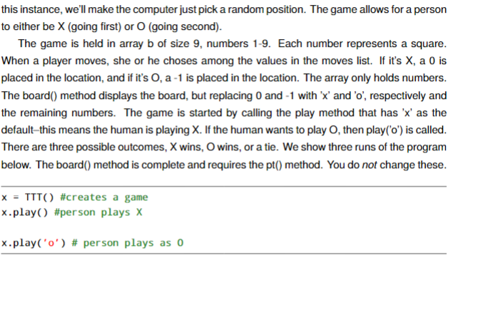Solved this instance, we'll make the computer just pick a | Chegg.com