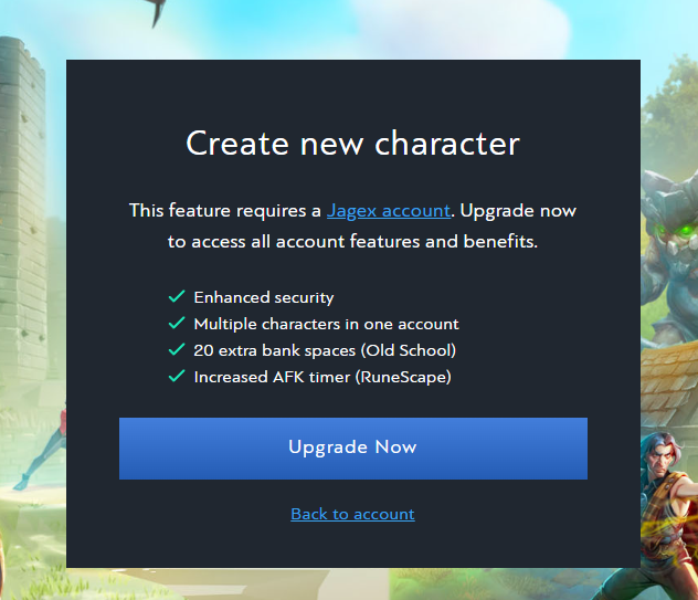 need help, can't make a new character :: Old School RuneScape General ...