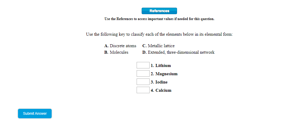 Solved References Use the References to access important | Chegg.com