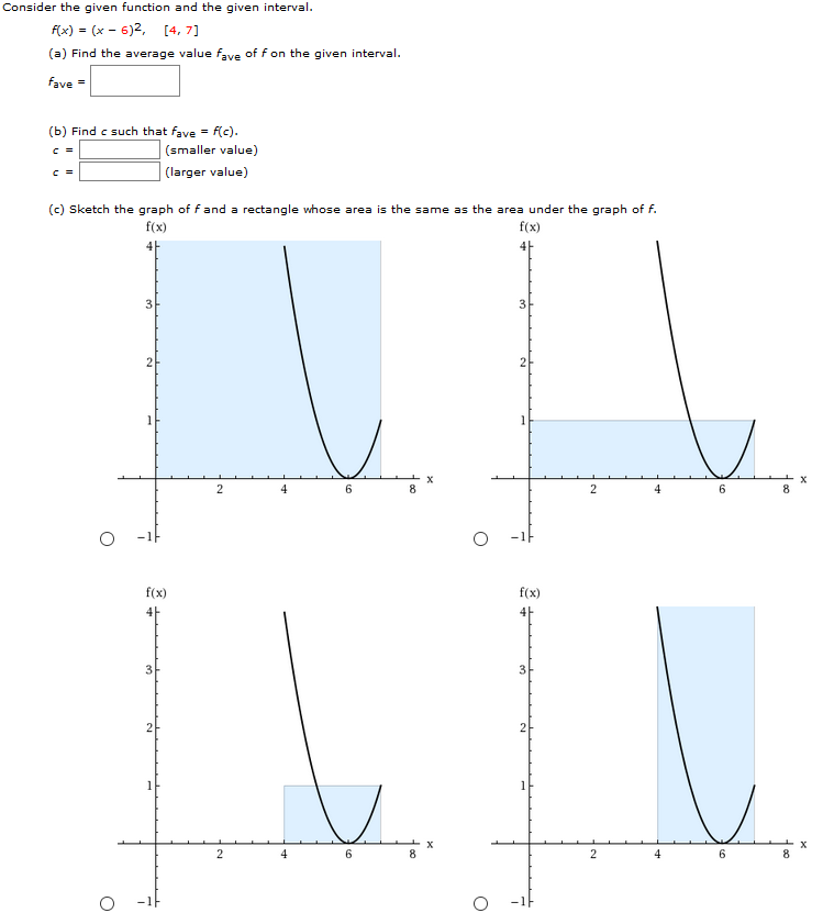 Solved Consider the given function and the given interval | Chegg.com