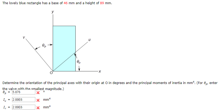 Solved The lovely blue rectangle has a base of 46 mm and a | Chegg.com