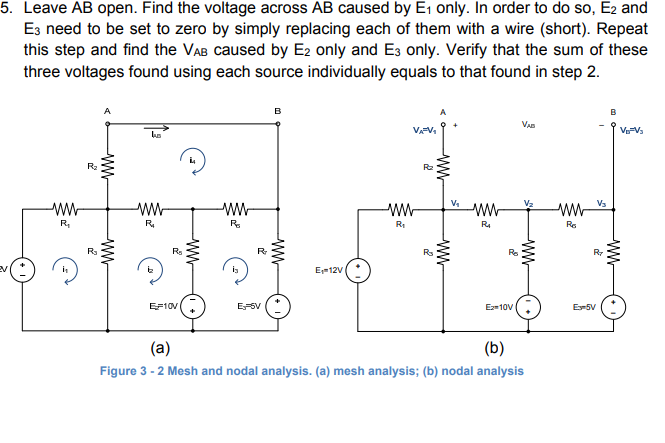 Solved 5. Leave AB open. Find the voltage across AB caused | Chegg.com