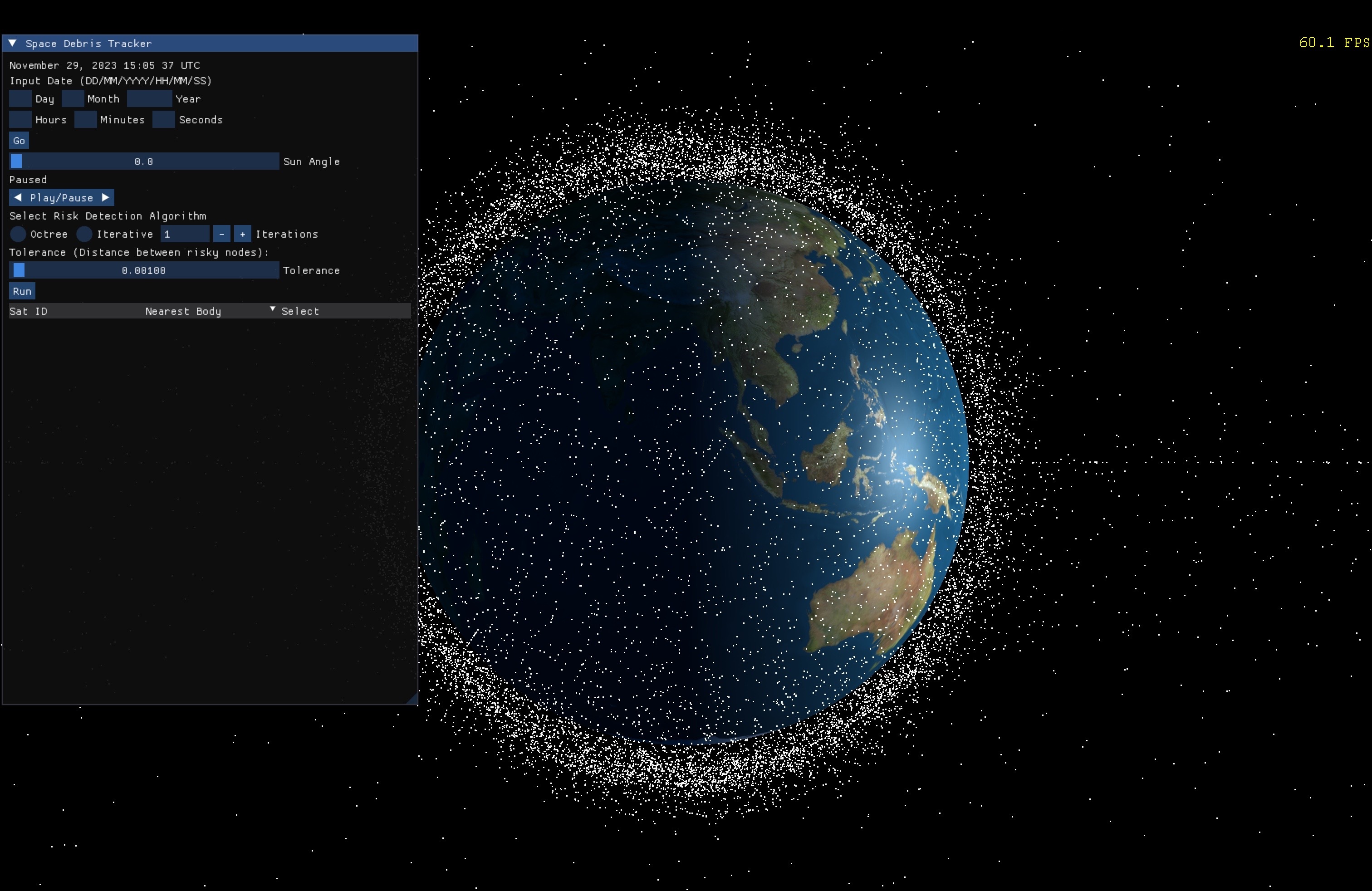 GitHub - owen-bw/Space-Debris-Tracker: Convert TLE format debris data to real-time positions of ...