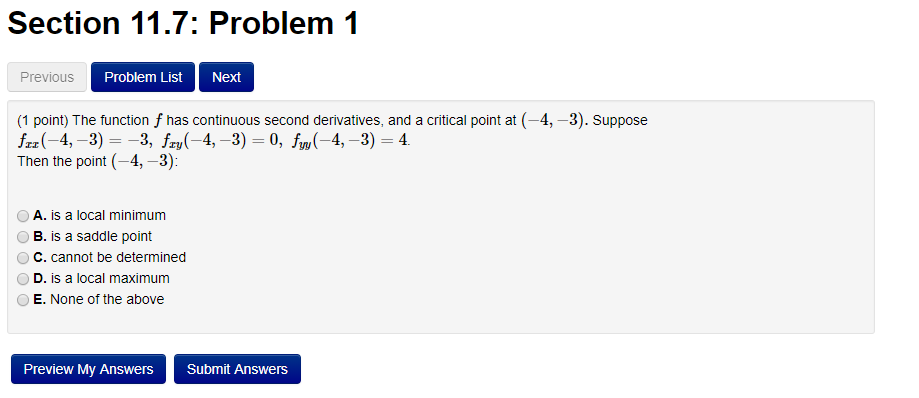 Solved Section 11.7: Problem 1 Previous Problem List Next (1 | Chegg.com