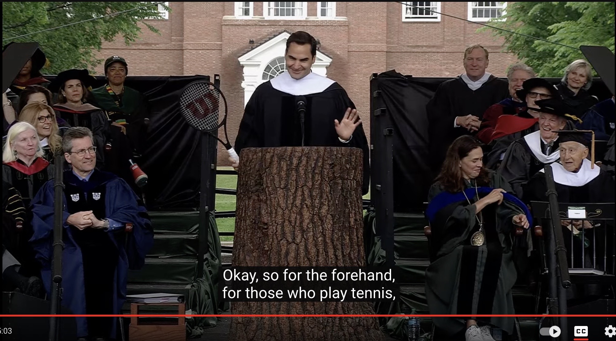 Roger Federer racquet at Dartmouth College commencement | Talk Tennis
