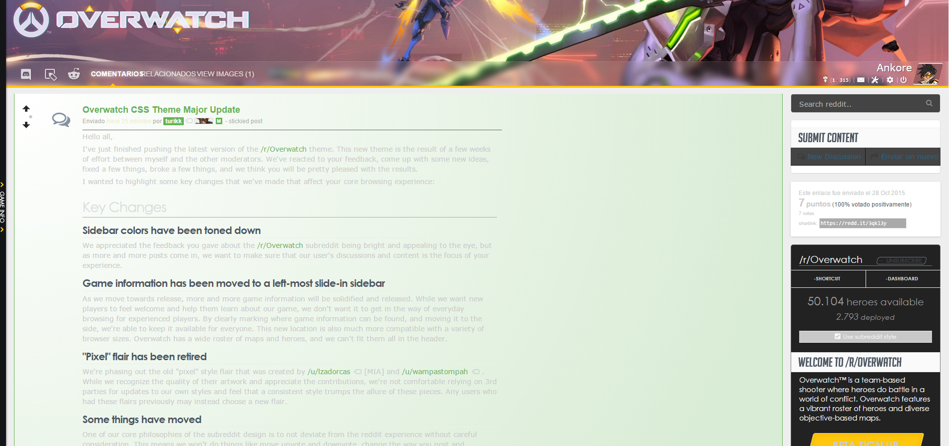 Overwatch CSS Theme Major Update : r/Overwatch