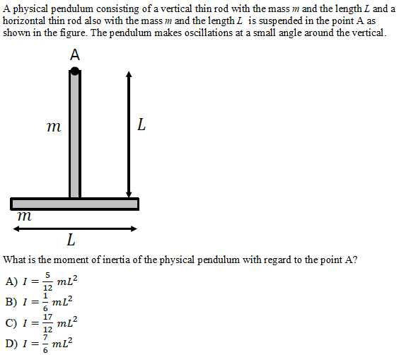 Solved A physical pendulum consisting of a vertical thin rod | Chegg.com