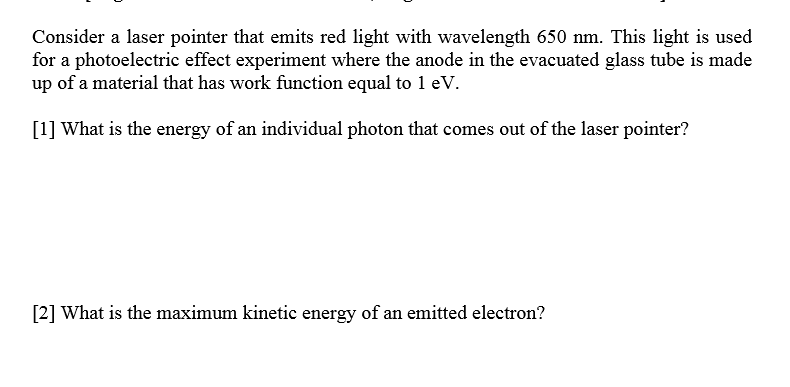 Solved Consider a laser pointer that emits red light with | Chegg.com