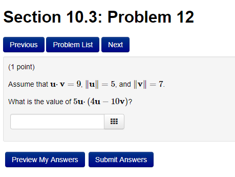 Solved Section 10.3: Problem 12 Previous Problem List Next | Chegg.com