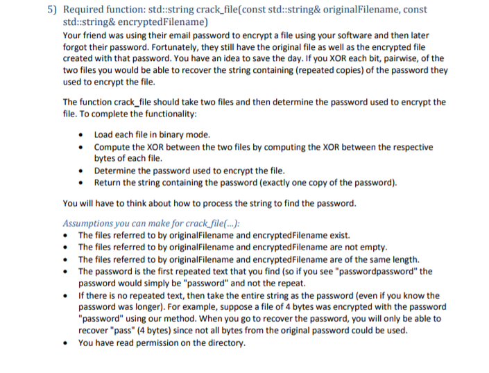 Solved C++ Cracking an Encrypted File (You can only use the | Chegg.com