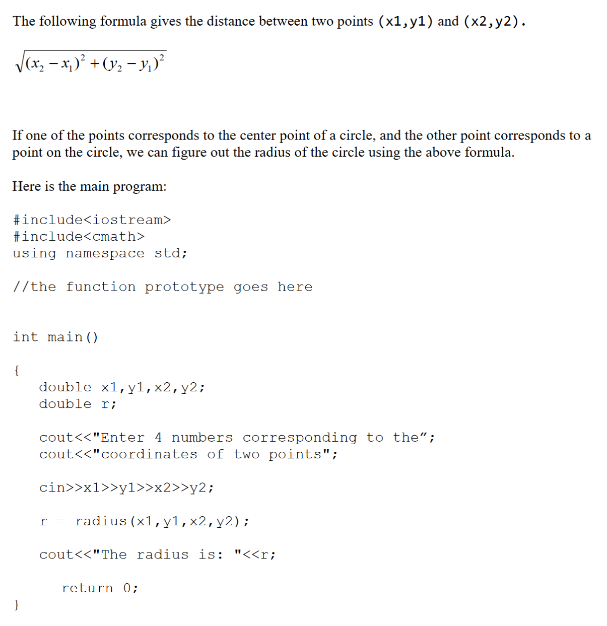 Solved The following formula gives the distance between two | Chegg.com