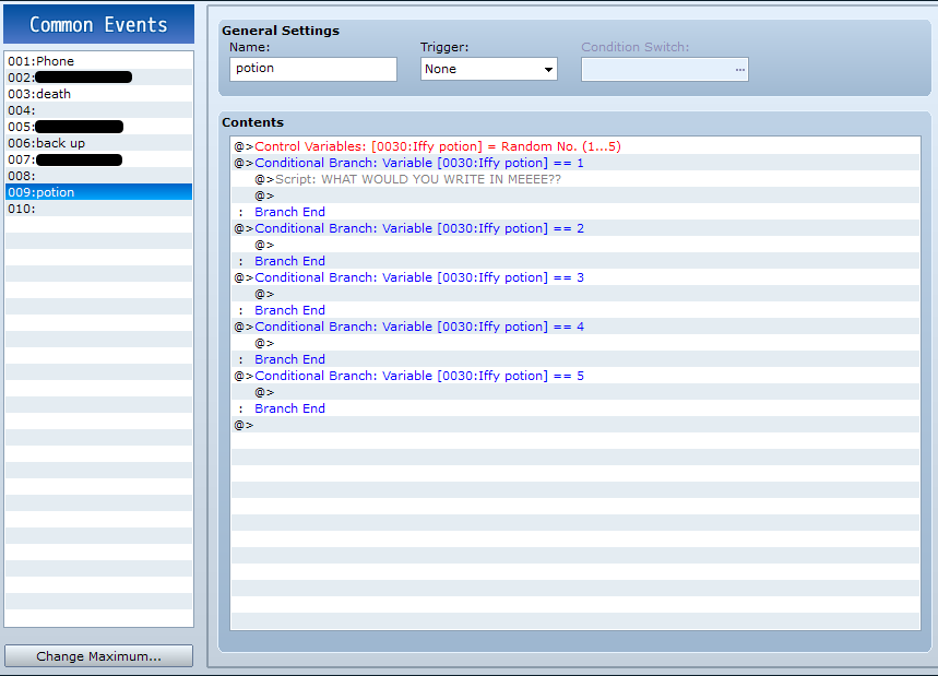 How to make a potion with a randomized effect? | RPG Maker Forums