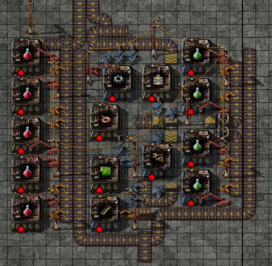 5 - 4 red green science production : r/factorio
