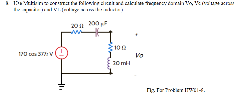 Solved Use Multisim to construct the following circuit and | Chegg.com