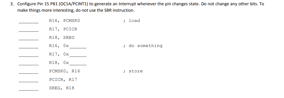 Configure Pin 15 PB1 (OC1A/PCINT1) to generate an | Chegg.com