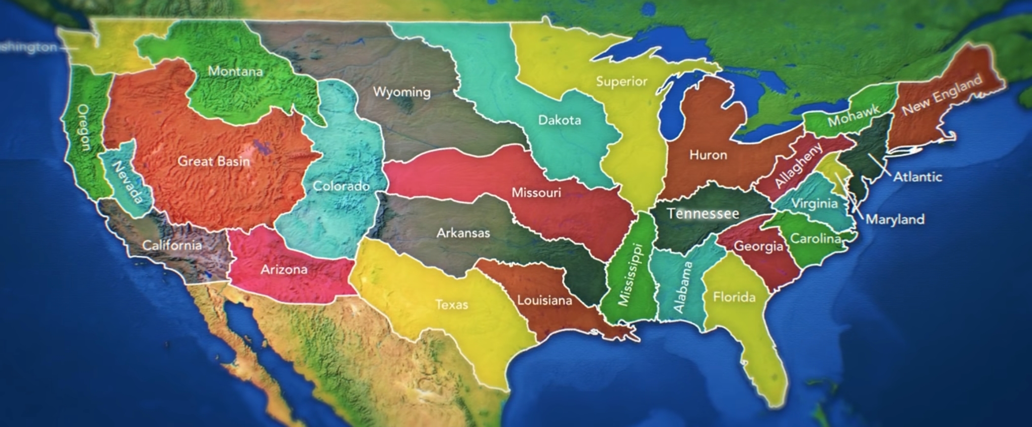 North America natural border map : r/worldbuilding