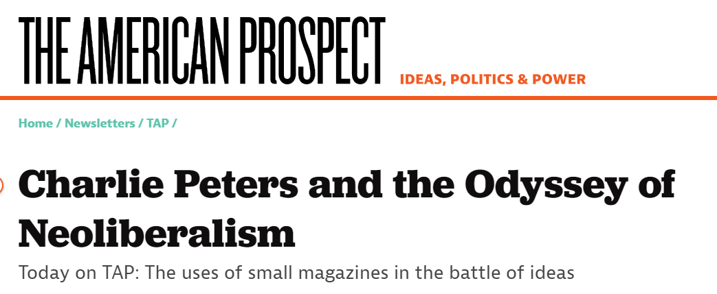 Charlie Peters and the Odyssey of Neoliberalism - Democratic ...