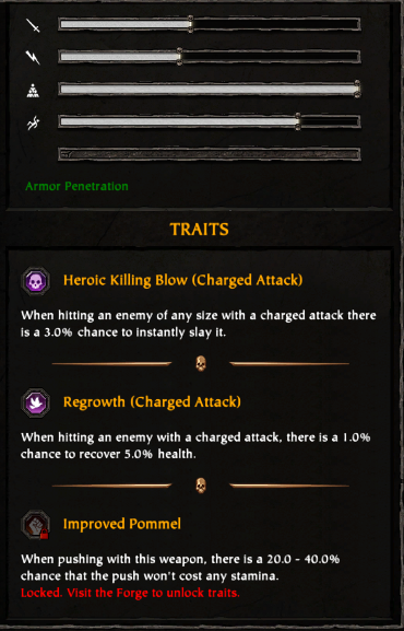 Exotic (Legendary? Orange?) weapon proc values : r/Vermintide