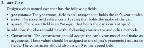 Solved 2. Car Class Design a class named car that has the | Chegg.com