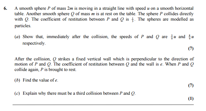 M2 problem question (coefficient of restitution) - The Student Room