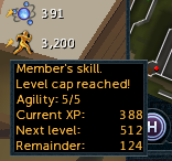 388 is the max XP for a P2P skill in F2P, but I managed to get 391 XP ...