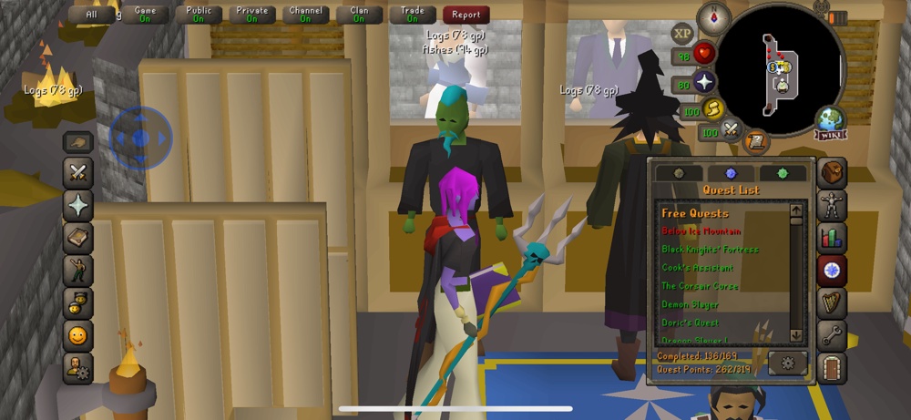 Selling combat level 119, with 1948 total lvl, and 262 quest points ...