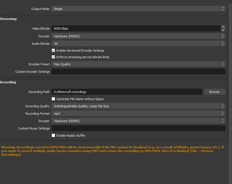 Best bitrate for obs studio recording - usbvere