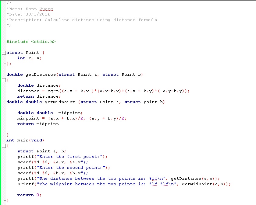 Looking For Help With My Distancemidpoint Code 2672