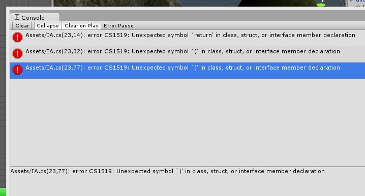 Unexpected Symbol Return In Class Struct Or Interface Member Declaration Questions